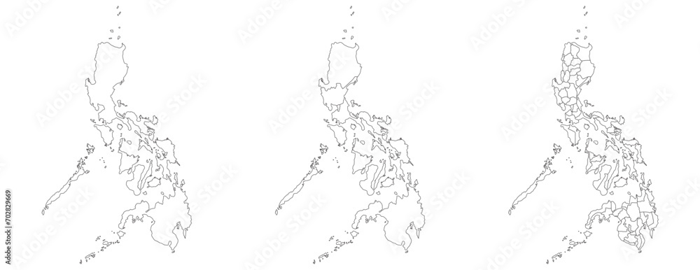 Philippines map. Map of Philippines in set Stock Vector | Adobe Stock
