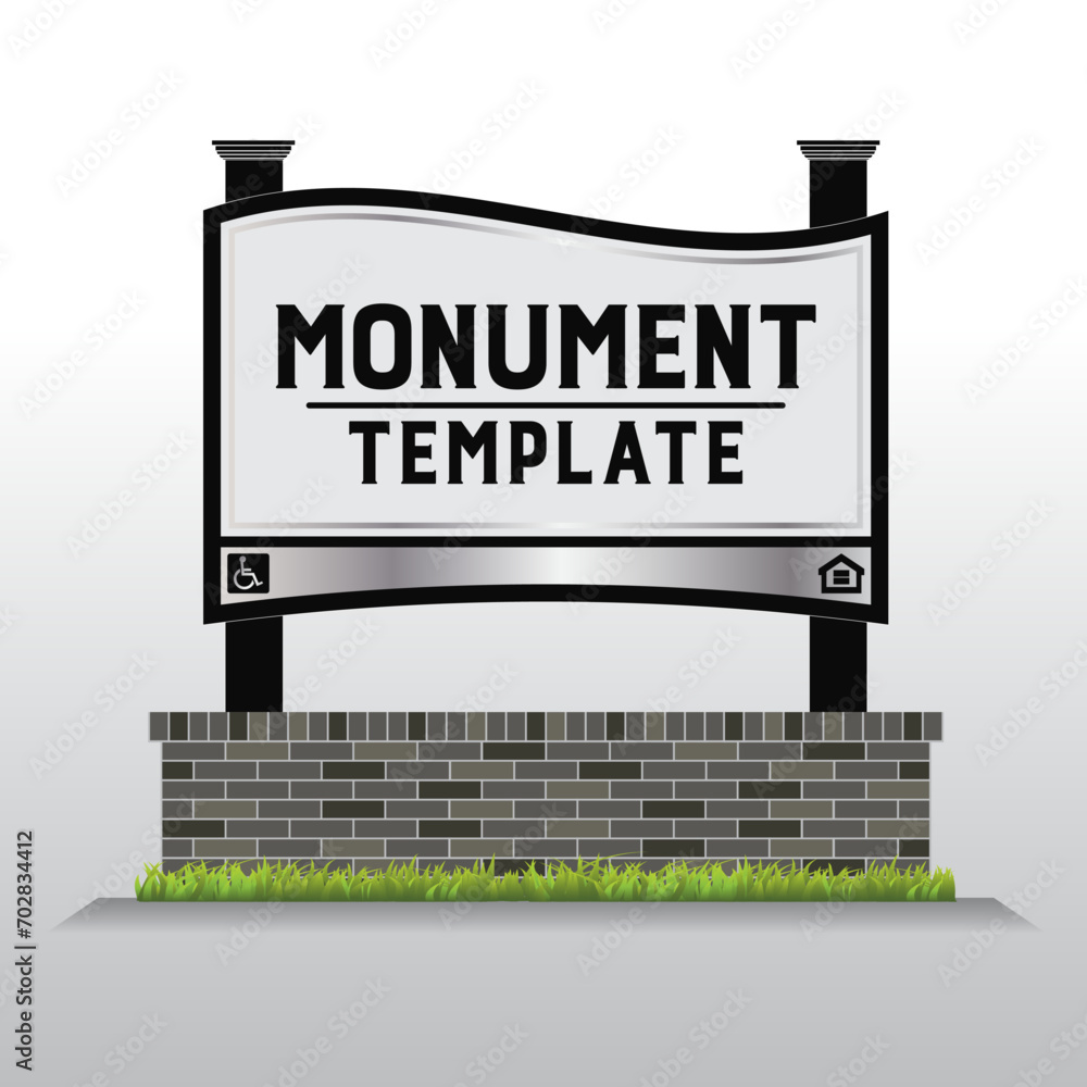 Monument Sign Design Templates Masonry Commercial Property Real Estate ...