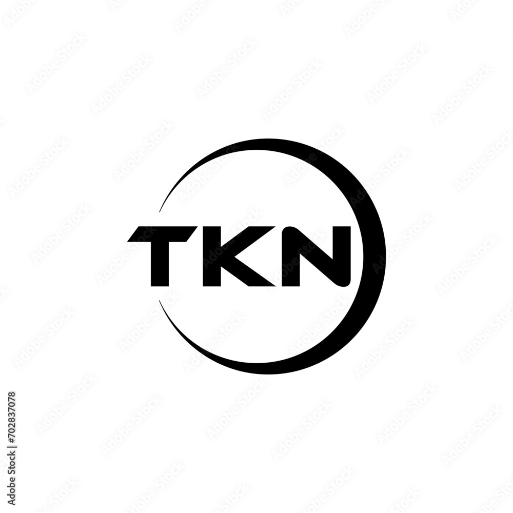 TKN letter logo design with white background in illustrator, cube logo ...