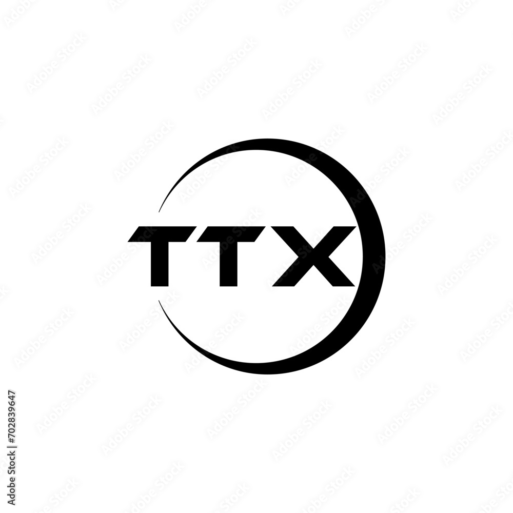 TTX letter logo design with white background in illustrator, cube logo ...