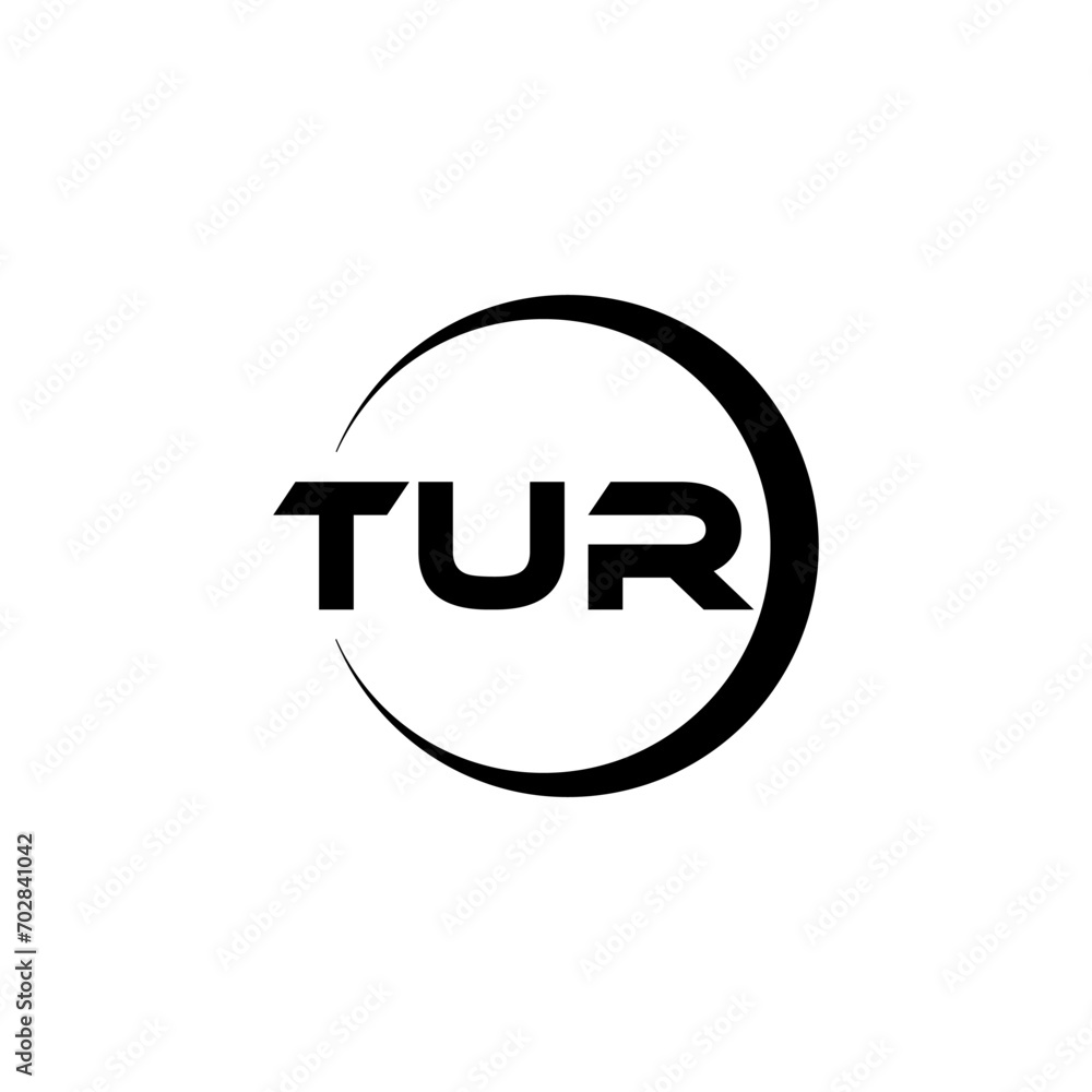 Vecteur Stock TUR letter logo design with white background in ...
