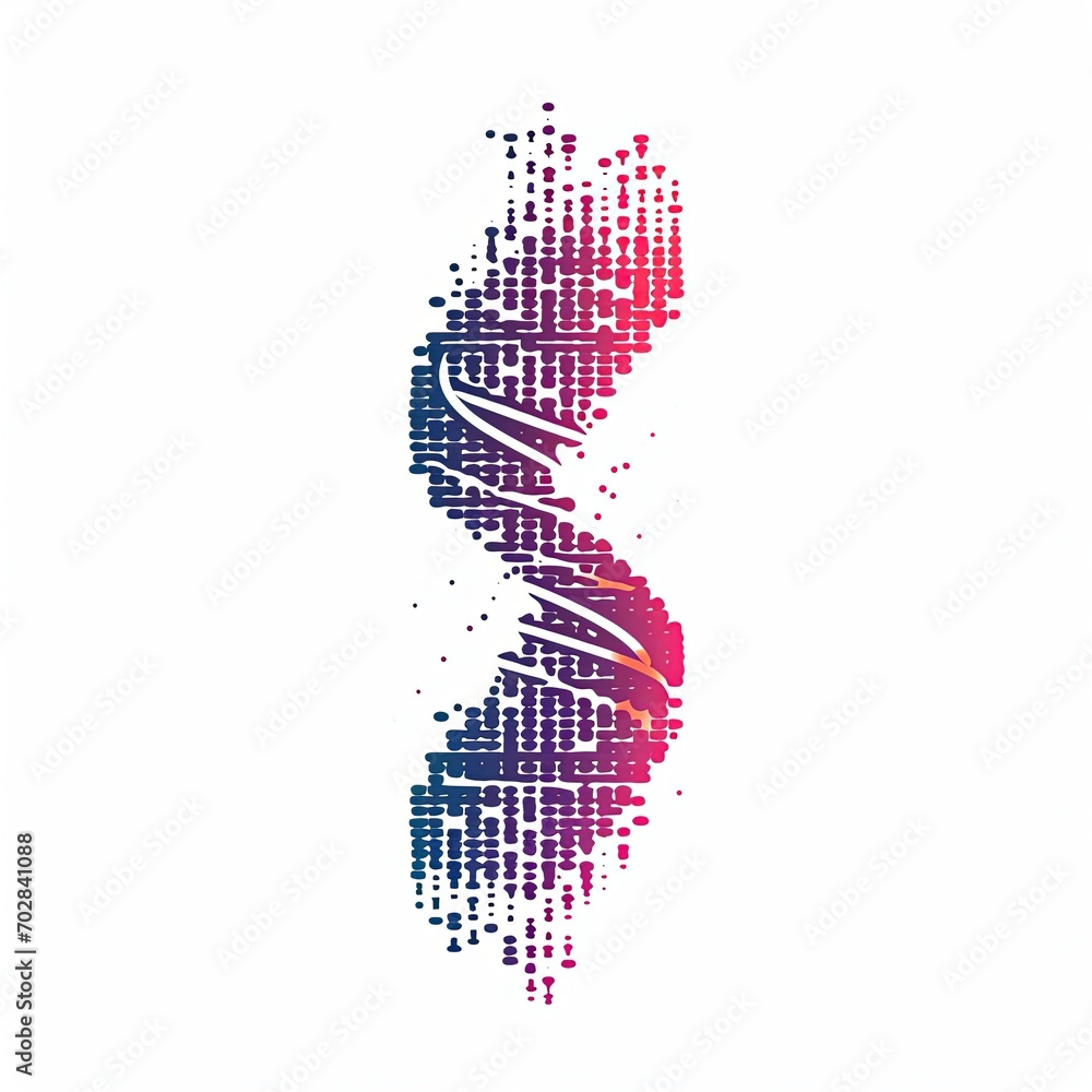 logo design of binary code DNA strand , tshirt mockup logo, esport logo ...