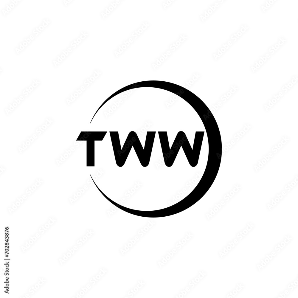 TWW letter logo design with white background in illustrator, cube logo ...