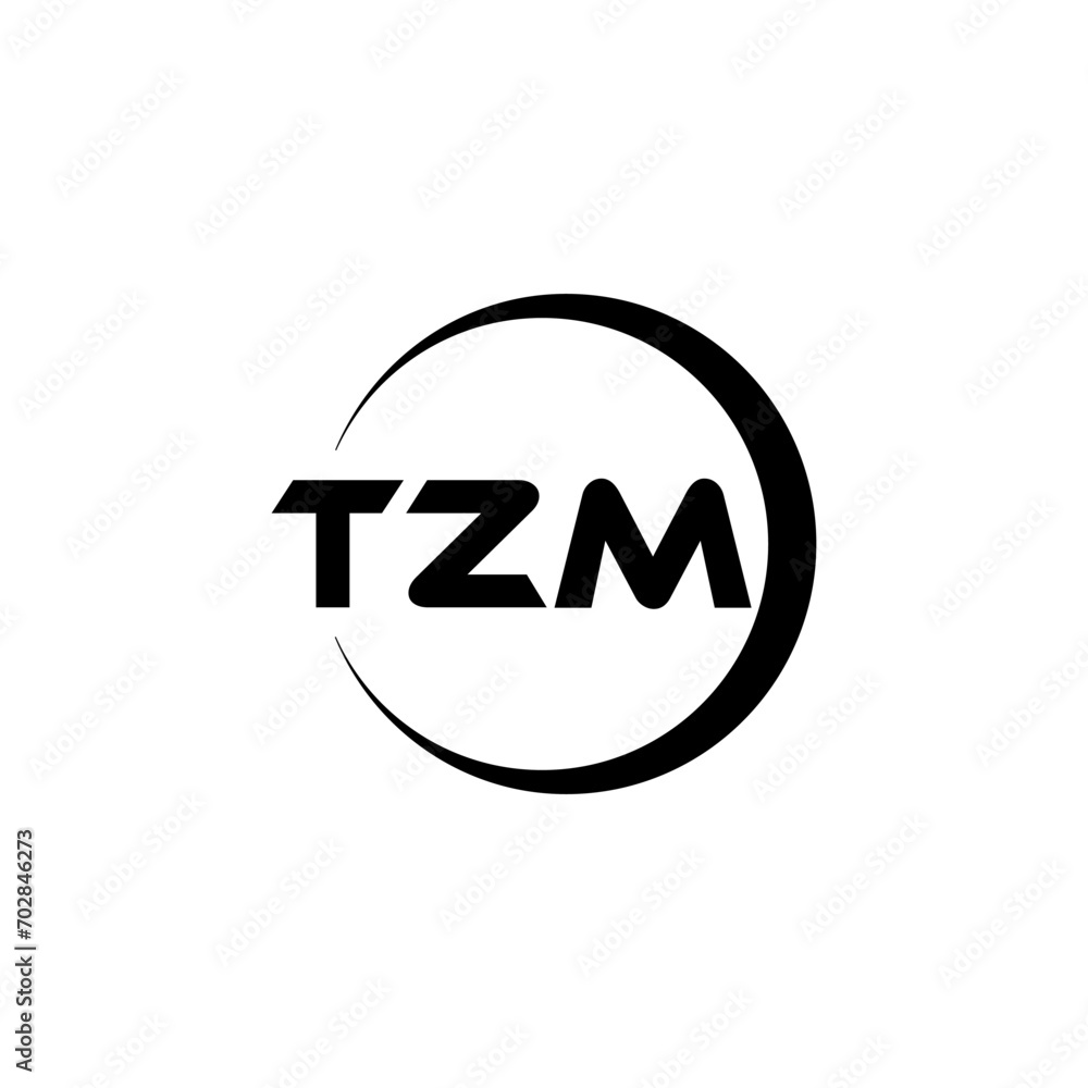 TZM letter logo design with white background in illustrator, cube logo ...