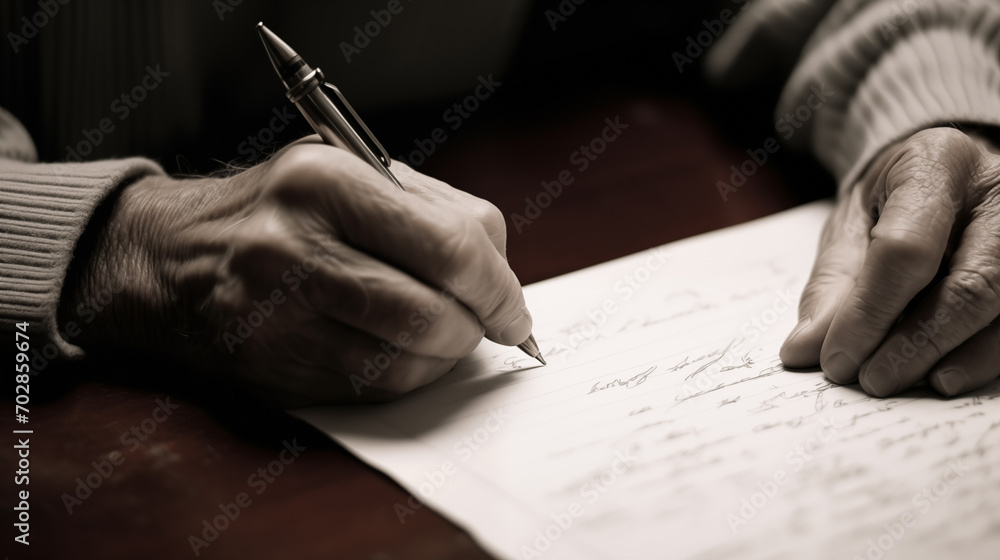 The New Nostalgia – Close-up of Two Hands Writing a Letter with a ...