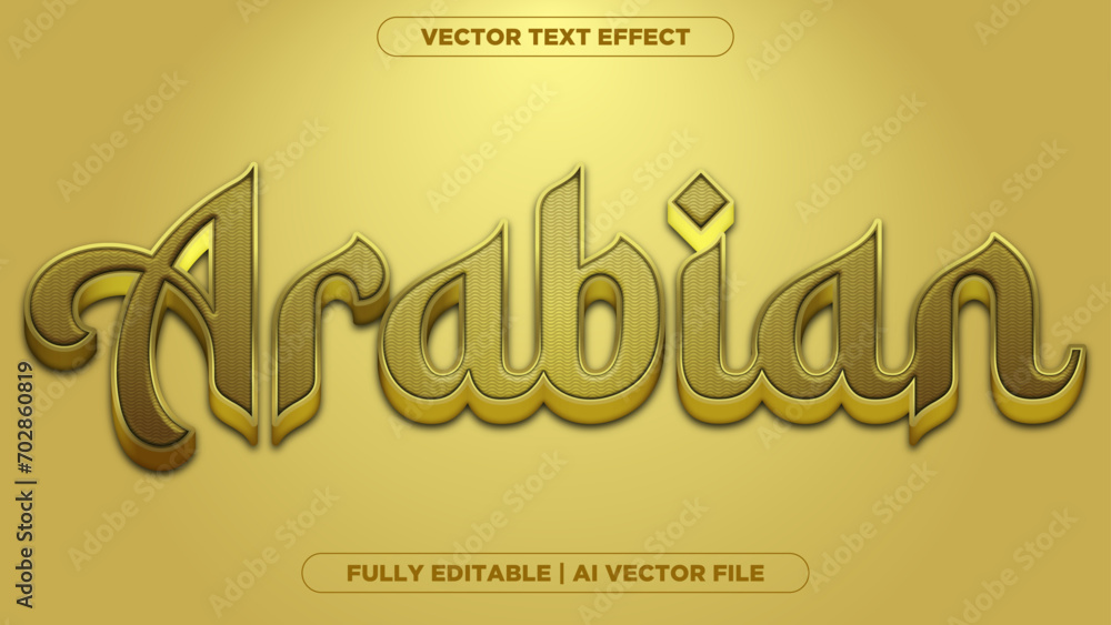 Arabian Text Effect | Editable AI Vector File Stock Vector | Adobe Stock