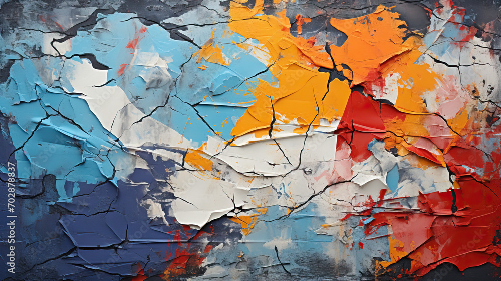 Detail of a Colorful Graffiti Wall, Showing Old Weathered Paint and ...