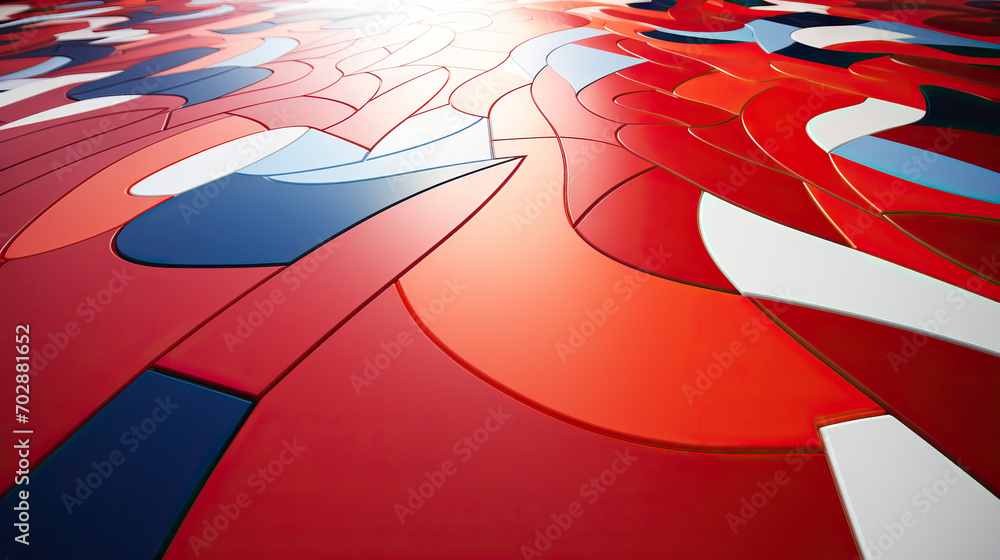 Abstract Red Shapes Creating an Intriguing Pattern on the Floor, Adding ...