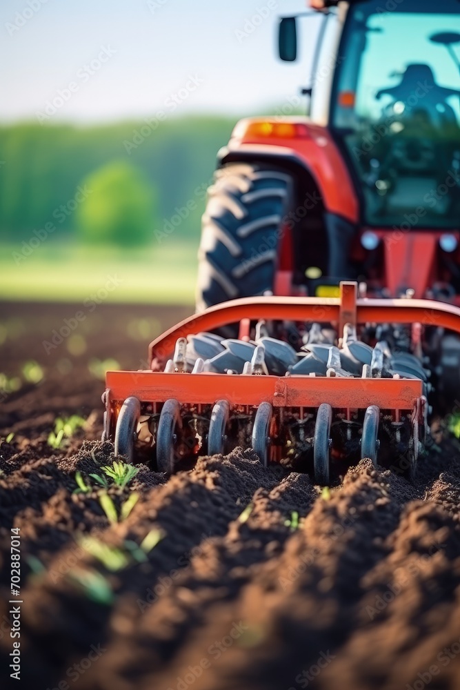 The tractor's low center of gravity enhances stability and reduces the ...