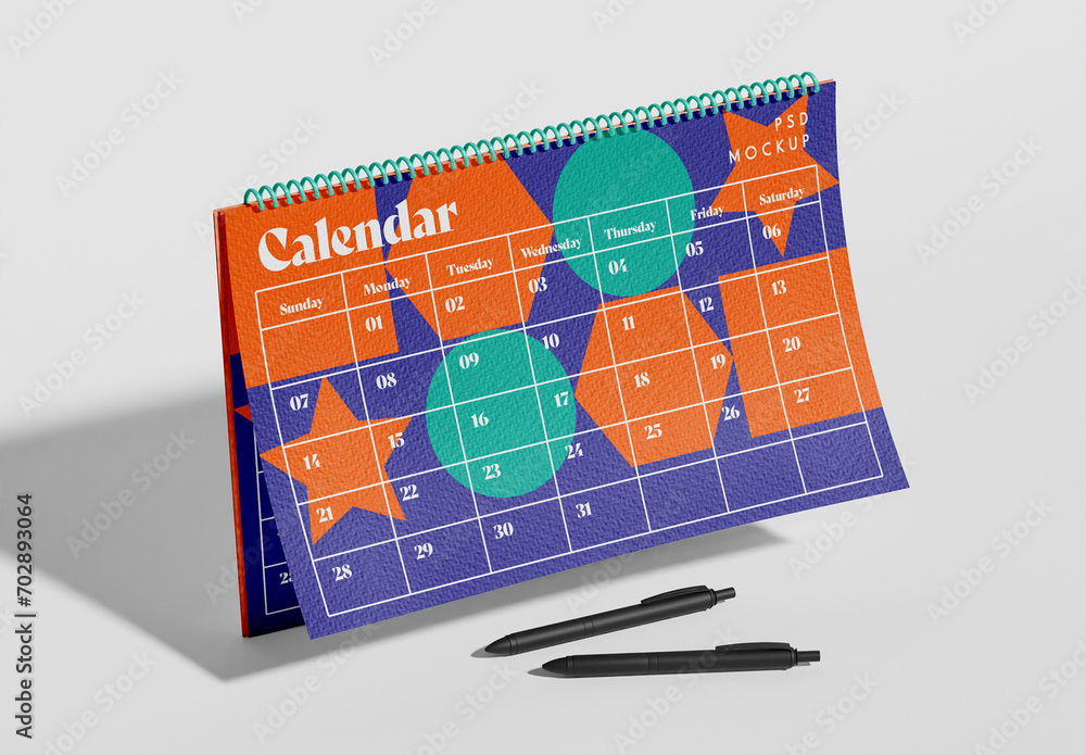 Decorative Calendar Mockup Stock Template | Adobe Stock