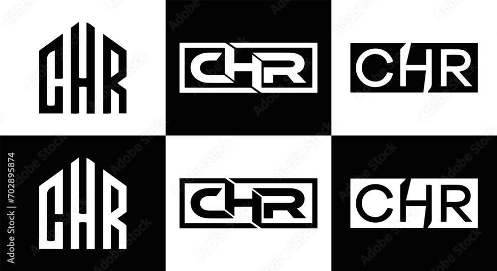 CHR logo. CHR set , C H R design. White CHR letter. CHR, C H R letter ...