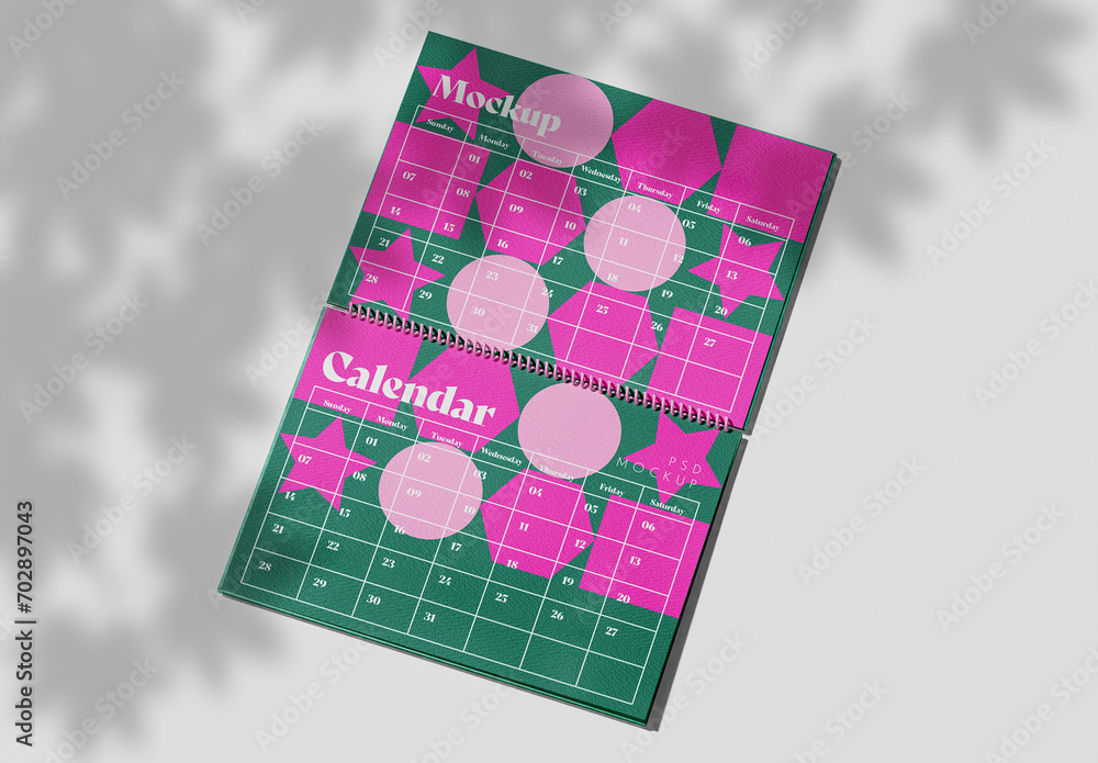 Horizontal Calendar Mockup Stock Template | Adobe Stock
