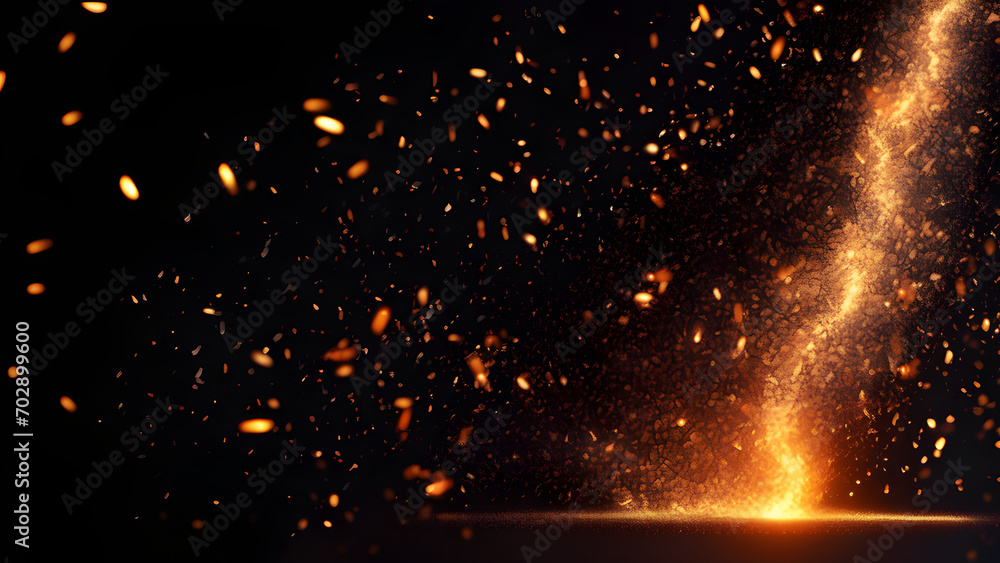 Captivating Fire Embers on Black Background: Mesmerizing Abstract Dark ...