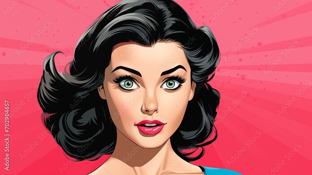 Beautiful Comics woman, girl. Pop Art illustration. Advertising vintage ...