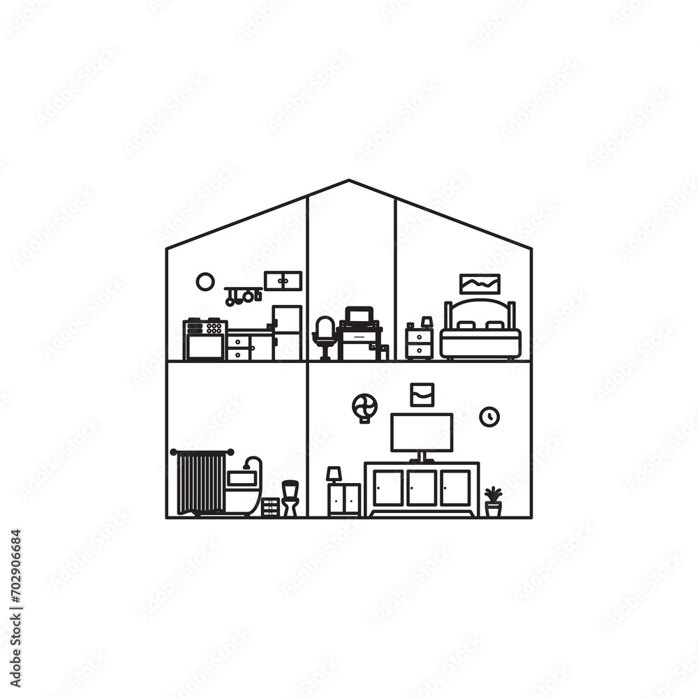 interior partition logo design vector image Stock Vector | Adobe Stock