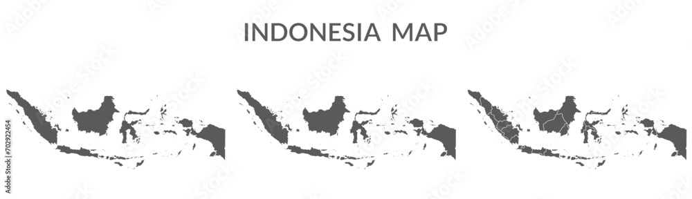 Indonesia map. Map of Indonesia in set in grey Stock Vector | Adobe Stock
