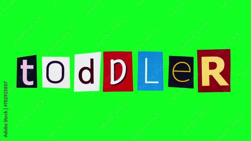 The word toddler showcased in funny stop motion animation filmed on ...