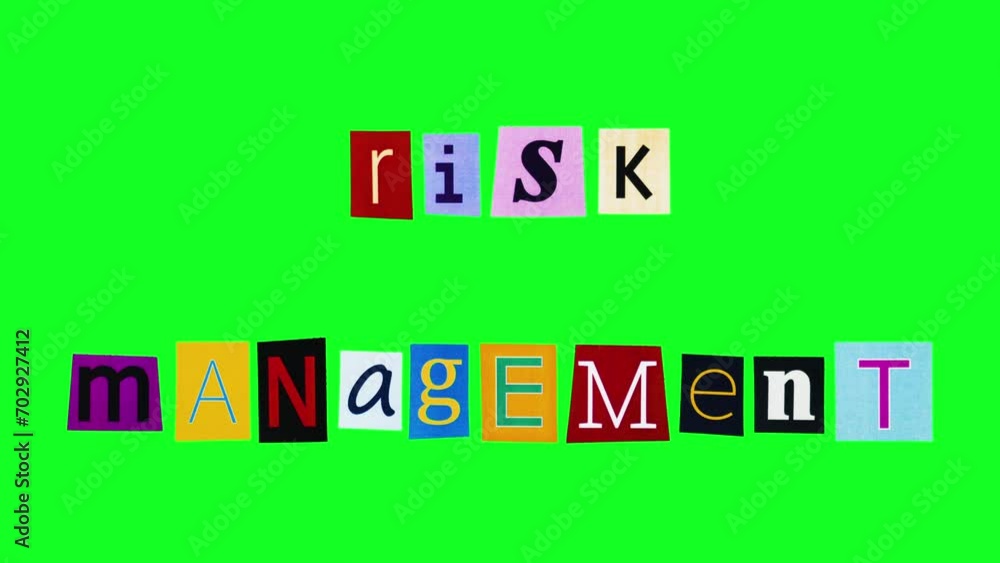 Risk management words from an animated collage for opening title in ...
