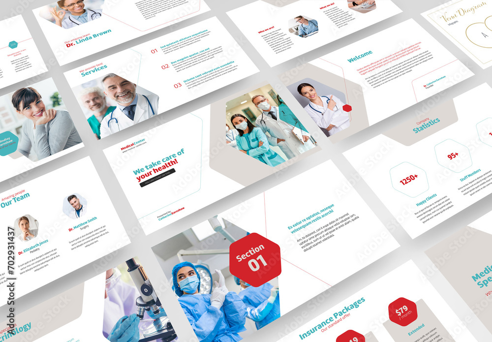 Medical Company Presentation Slide Deck Template Stock Template | Adobe ...