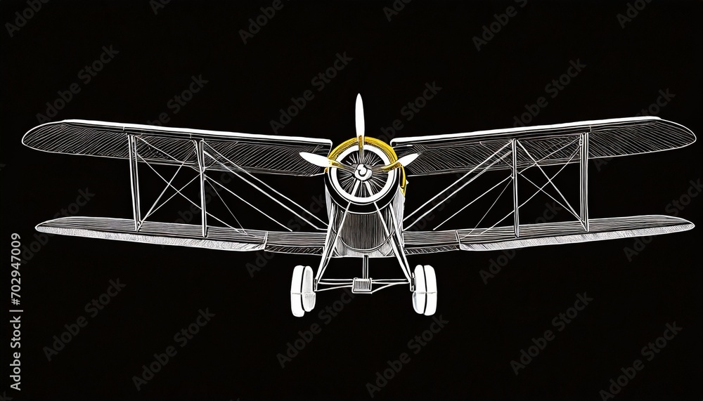 biplane airplane design drawing biplane airplane sketch hand drawn ...