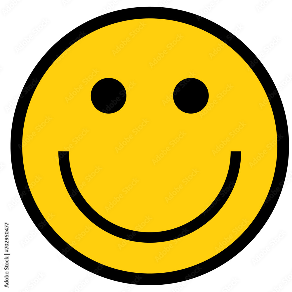 Cheerful Smiley Face Icons in Flat Style Stock Vector | Adobe Stock