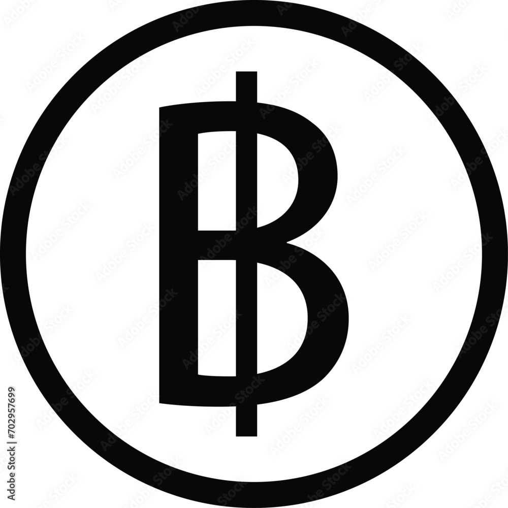 Thai baht icon . Baht coin icon . Thailand currency icon vector ...