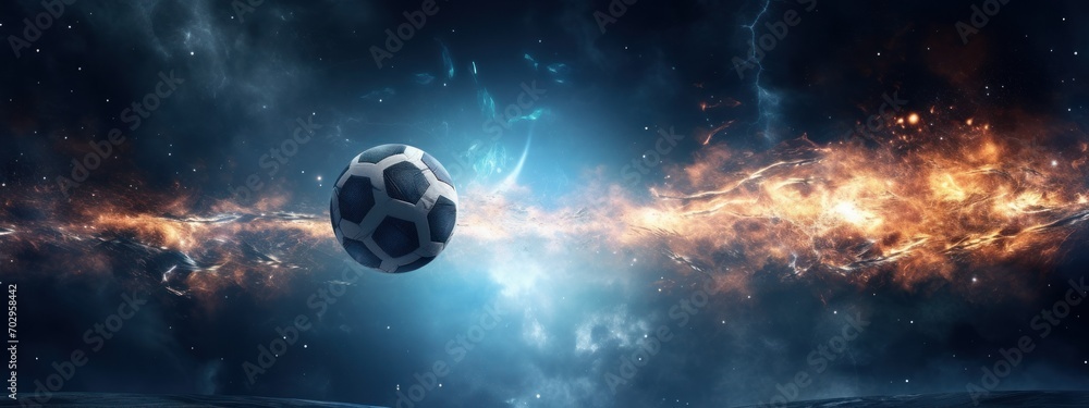 football theme poster with empty space for text on a dark blue ...