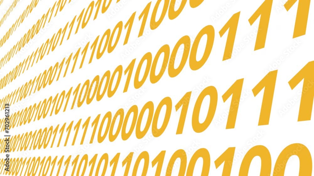 Cyber attack lines of binary code on white background depict dangerous ...