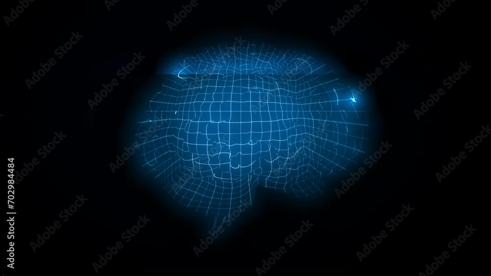 Neon brain scan. A.I. background concept. A futuristic technology and ...