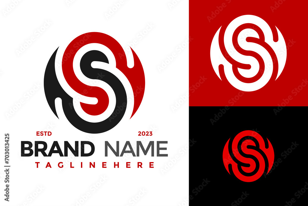 Letter S Unique Monogram Logo design vector symbol icon illustration ...