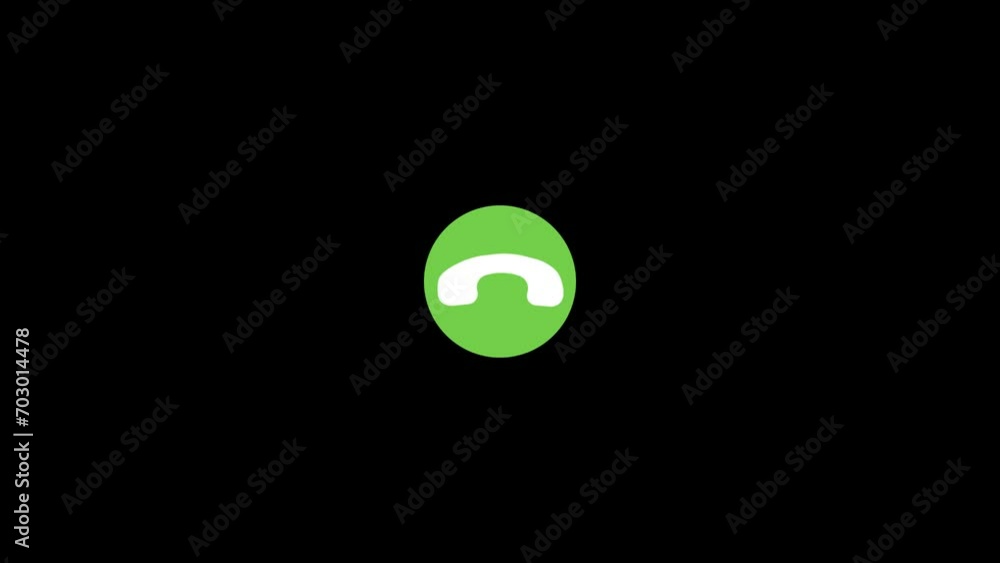 Incoming call icon animation. Ringing phone with sound wave animation ...