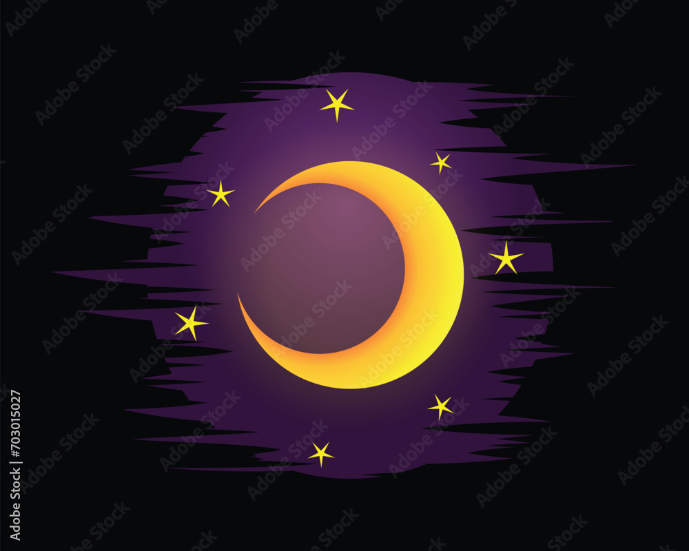 Good night starry sky illustration. Multipurpose calm night sky vector ...