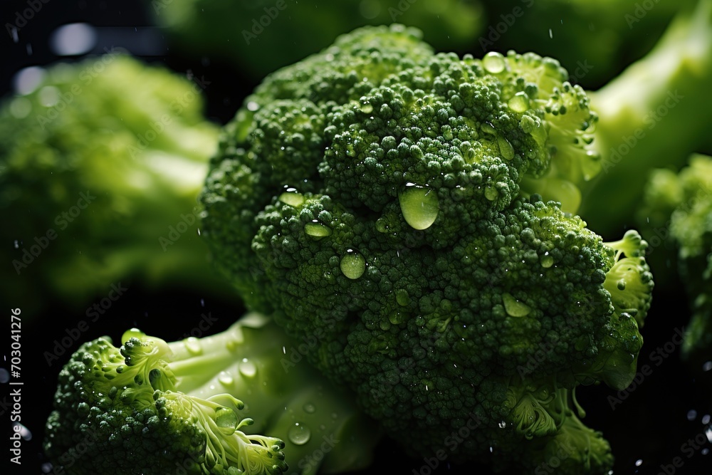 Broccoli close up. Macro photo green fresh vegetable broccoli. Fresh ...