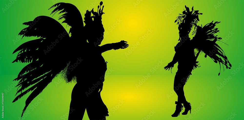 siluetas bailarines, carnaval, brasil, samba, poses Stock Photo | Adobe ...