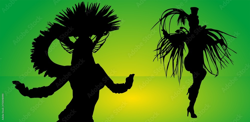siluetas bailarines, carnaval, brasil, samba, poses Stock Photo | Adobe ...