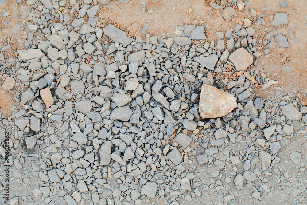 Crushed stone texture background. Repair and construction work. Gravel ...