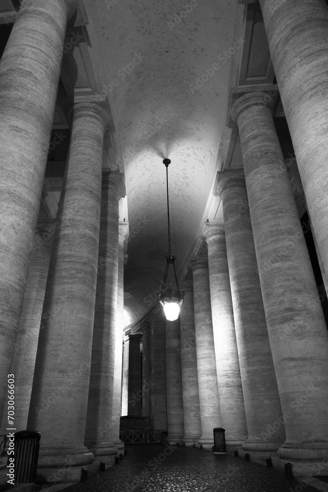Beautiful notable ancient Columns in Rome City, Italy. Rome is home to ...