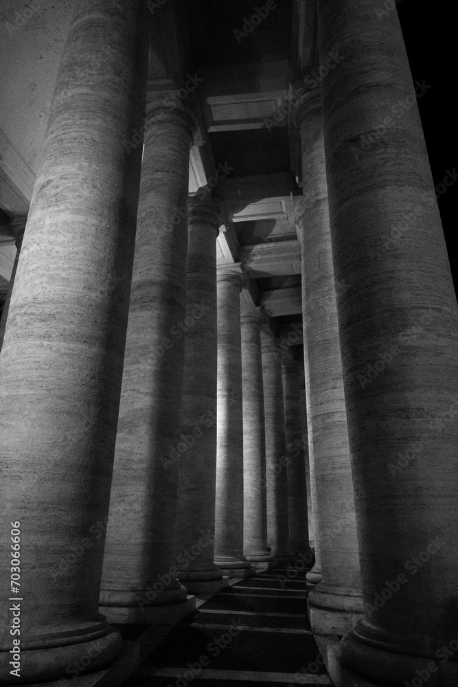 Beautiful notable ancient Columns in Rome City, Italy. Rome is home to ...