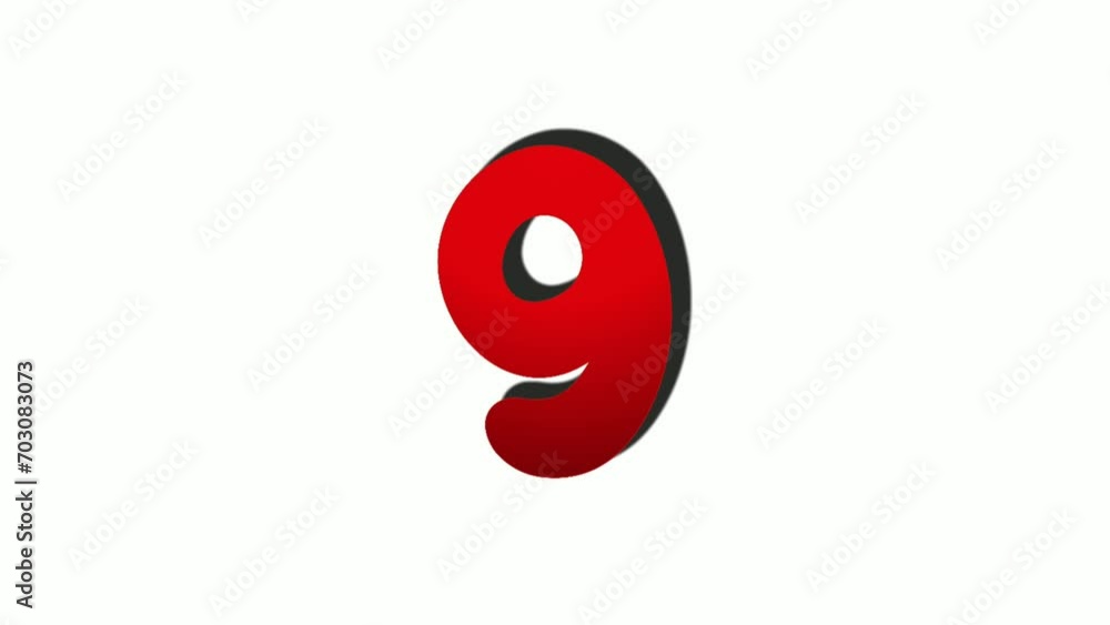 Vidéo Stock Countdown cartoon red number 10 ten to 0 zero motion ...