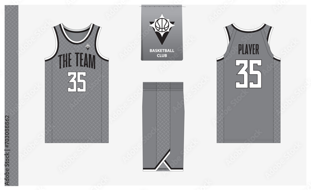 Basketball uniform mockup template design for sport club. Basketball ...