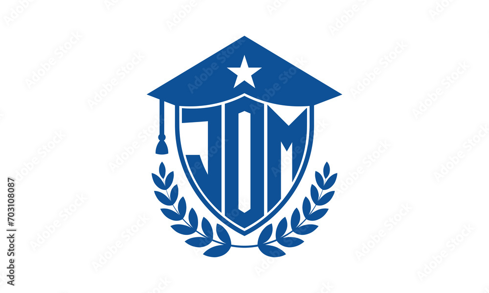 JOM three letter iconic academic logo design vector template. monogram ...