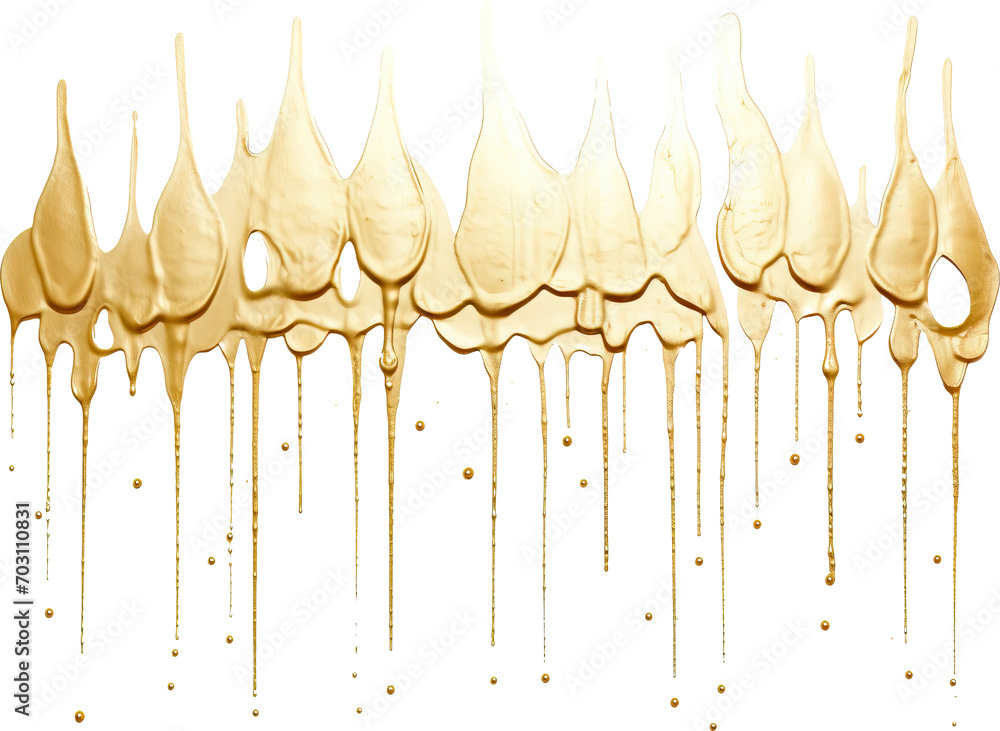 Dripping gold paint isolated on transparent background. PNG Stock ...