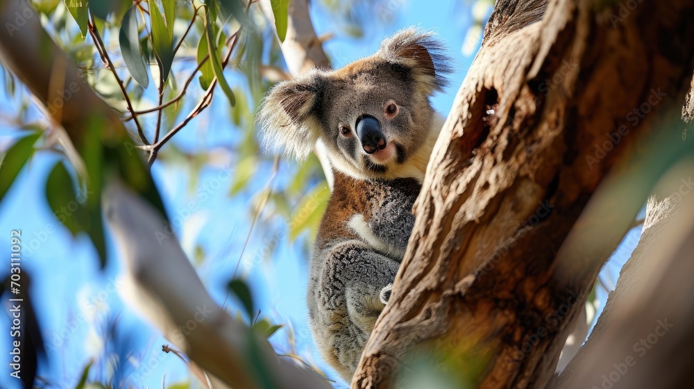 Foto de A Peaceful Koala nestled in Eucalyptus Tree in the Heart of the ...
