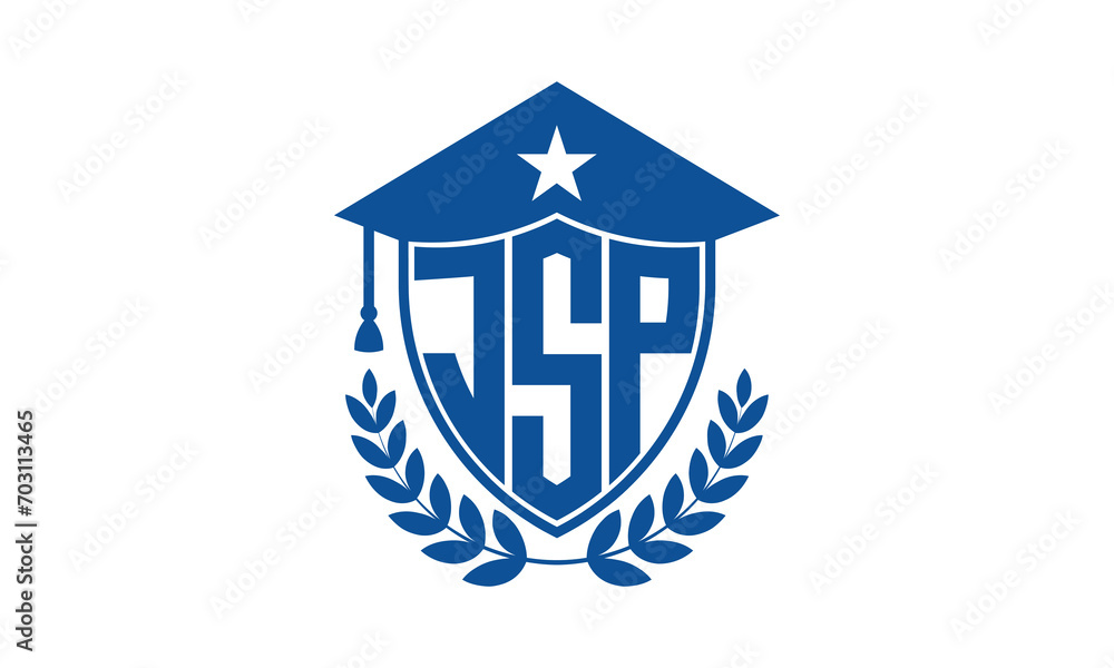 JSP three letter iconic academic logo design vector template. monogram ...