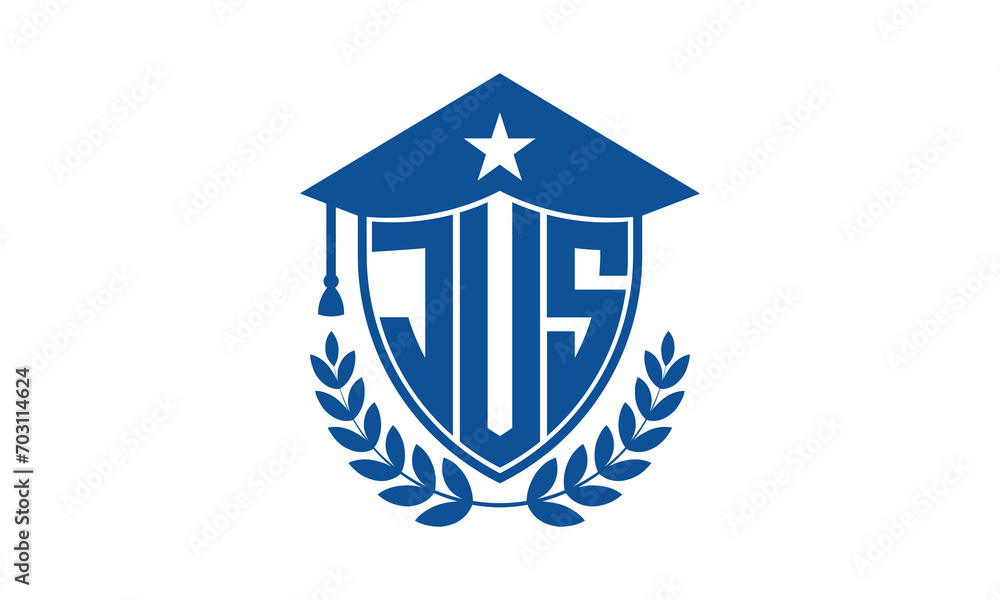 Vetor de JUS three letter iconic academic logo design vector template ...