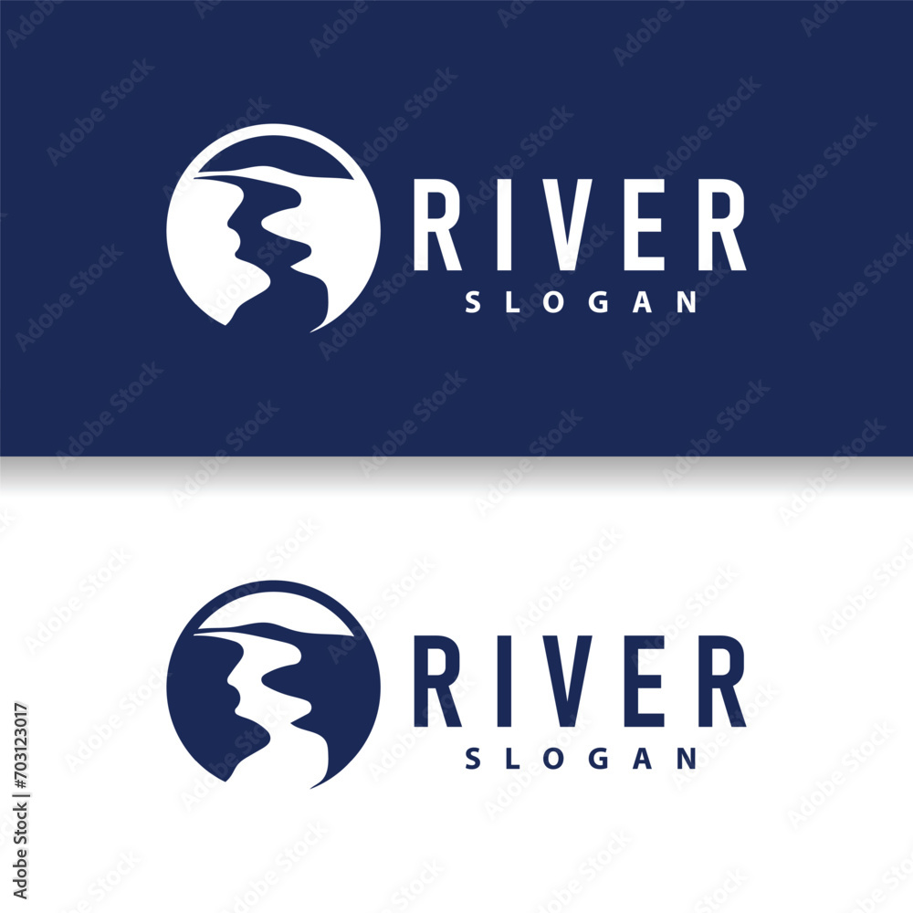 River logo, creeks, simple silhouette inspiration design river flow ...