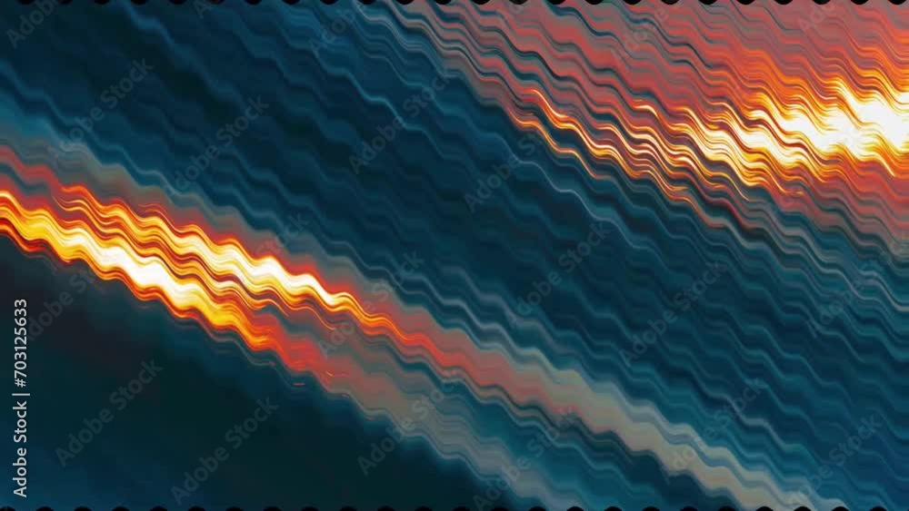 Animated 3D waving texture. Liquid holographic background. Smooth silk ...