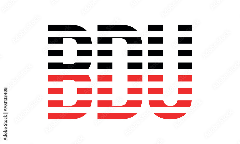 BDU three initial letter iconic line negative space minimal logo design ...