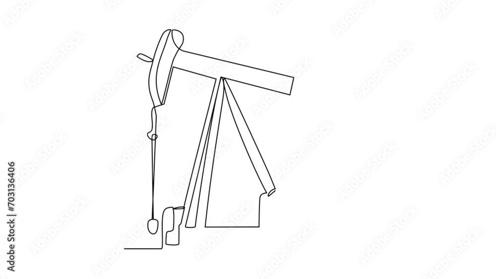 animated self drawing of a oil drilling equipment in the onshore oil ...