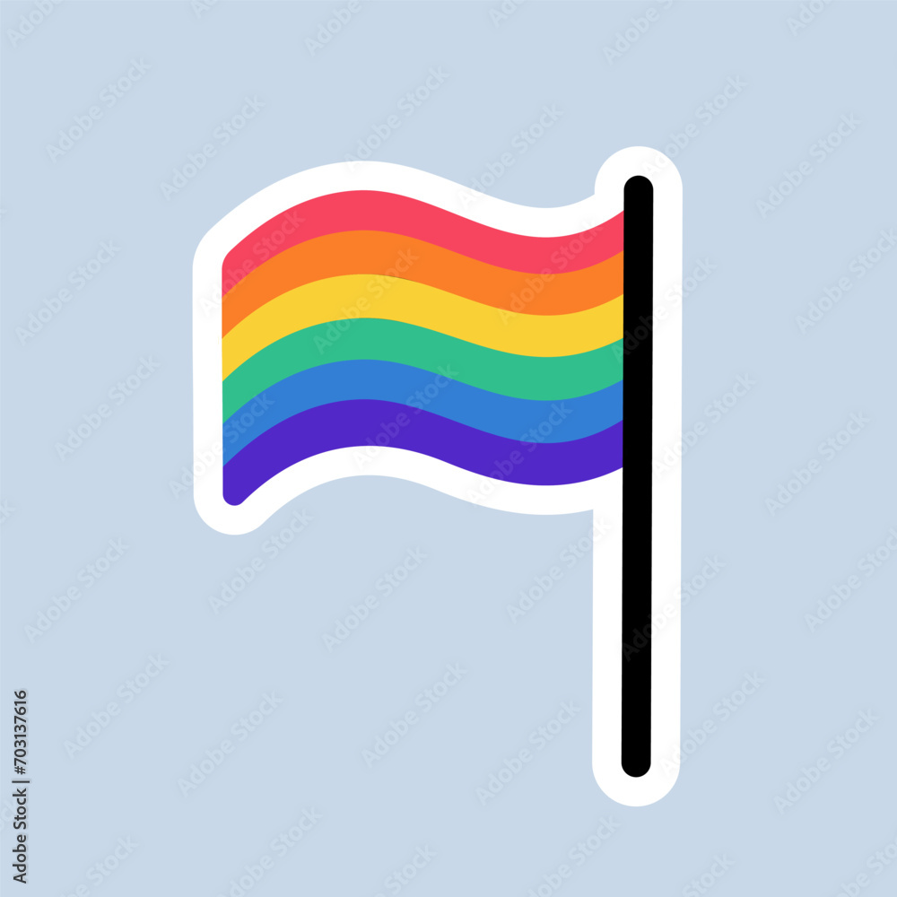 Vecteur Stock LGBT flag sicker. Rainbow colored flag. LGBT sticker in ...